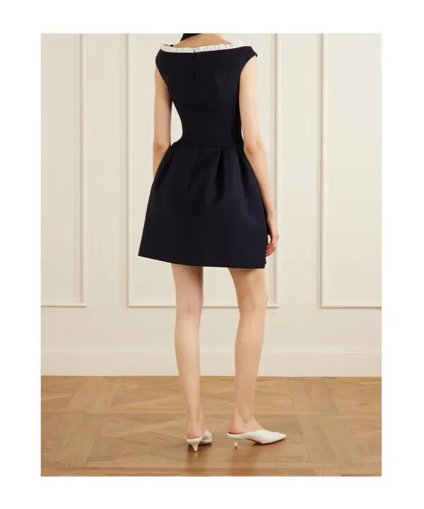 SHUSHU/TONG Sleeveless Dress With Ruffled Neckline And Bow Detailing