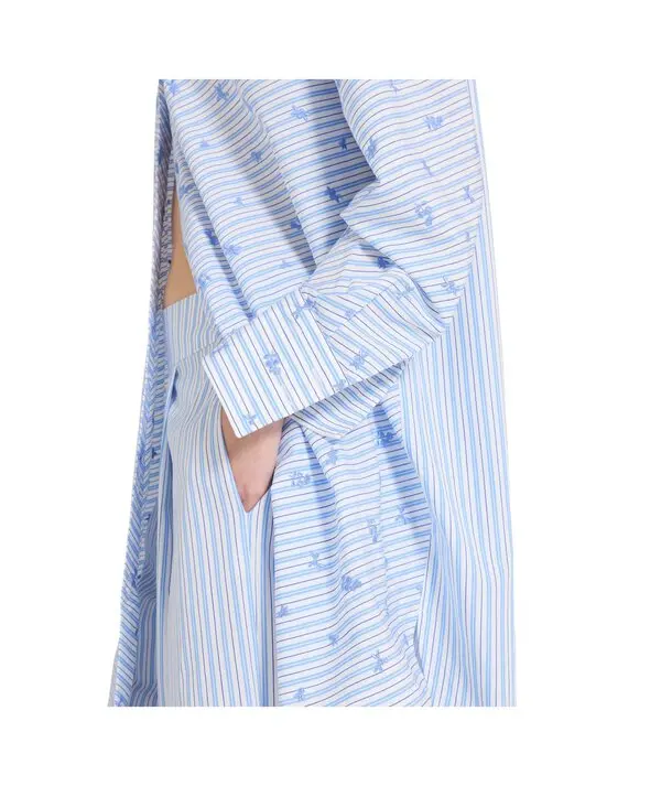 Ermanno Scervino Lace-collar Striped Cotton Poplin Shirt