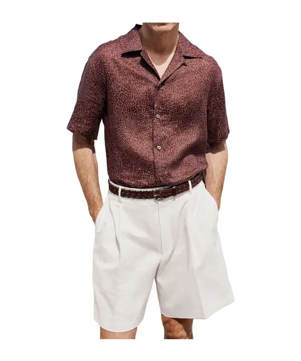 Brioni Cuban Printed Short-sleeve Shirt