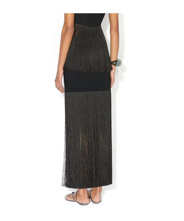 Alaïa Fringed Tube Knit Skirt
