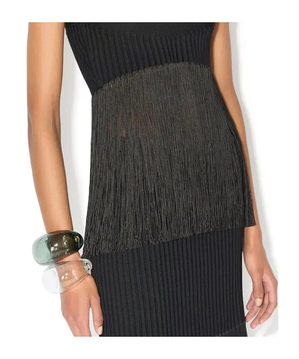 Alaïa Fringed Tube Knit Skirt