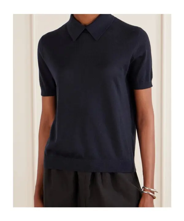 LISA YANG Short-sleeved Knitted Polo