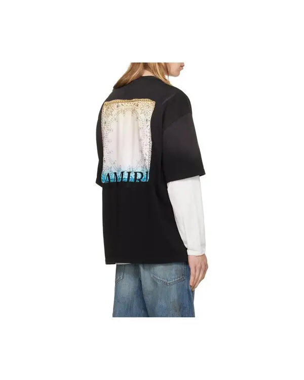 Amiri Bandana-print Logo-embroidered T-shirt - Black