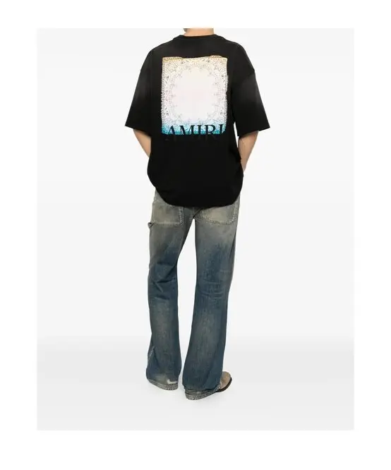 Amiri Bandana-print Logo-embroidered T-shirt - Black