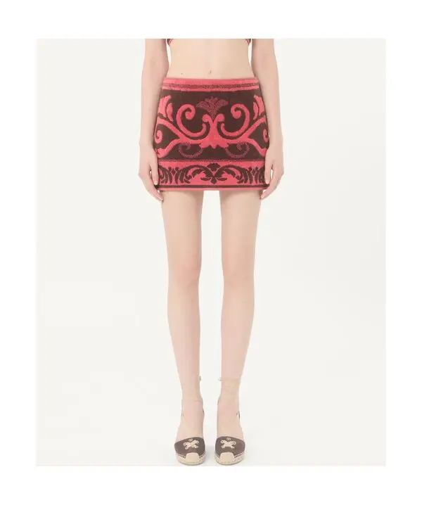 Valentino Garavani Terry Cloth Printed Mini Skirt