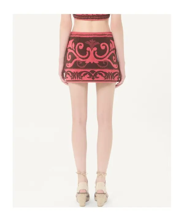 Valentino Garavani Terry Cloth Printed Mini Skirt
