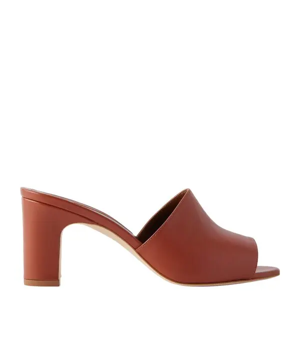 Manolo Blahnik Leather Mules - Brown