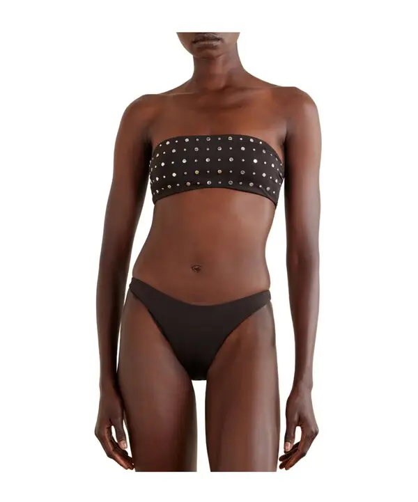 Staud Sara Strapless Studded Bikini Top