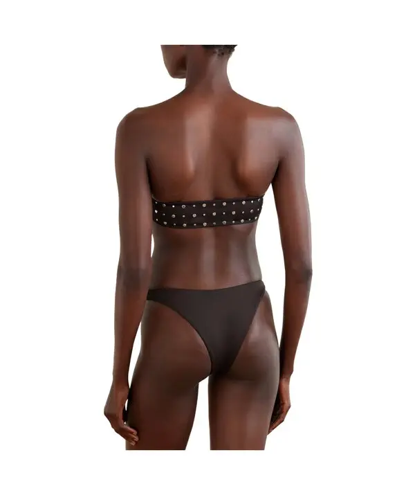 Staud Sara Strapless Studded Bikini Top