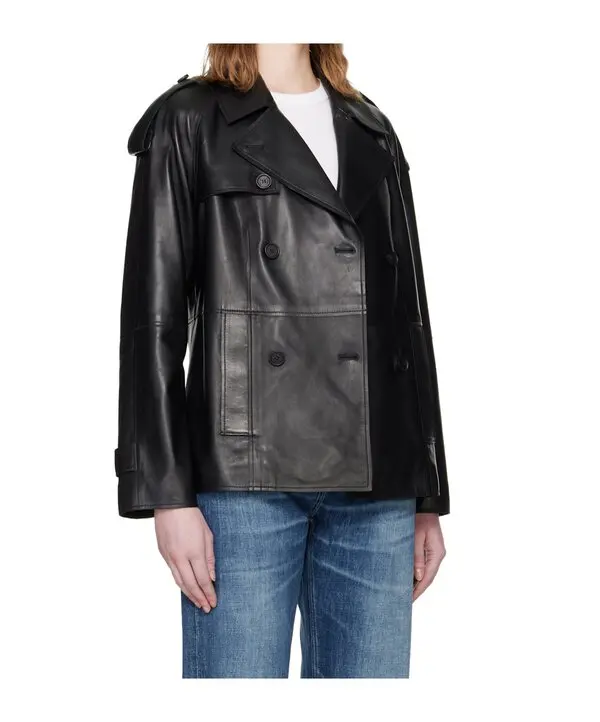 Mackage Dolores Double-breasted Leather Jacket