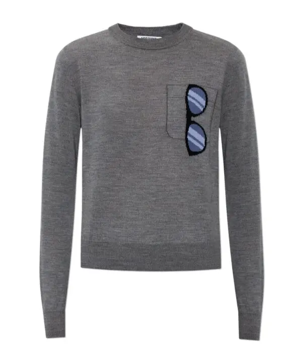 Moschino Pocket Sunglasses Knitted Sweater - Grey