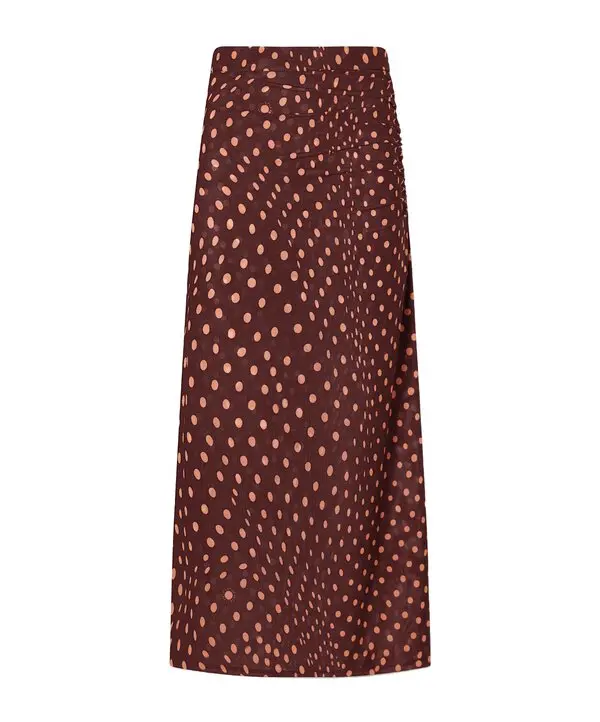 Stella McCartney Polka Dot Ruched Zipped Midi Skirt - No