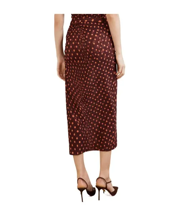 Stella McCartney Polka Dot Ruched Midi Skirt