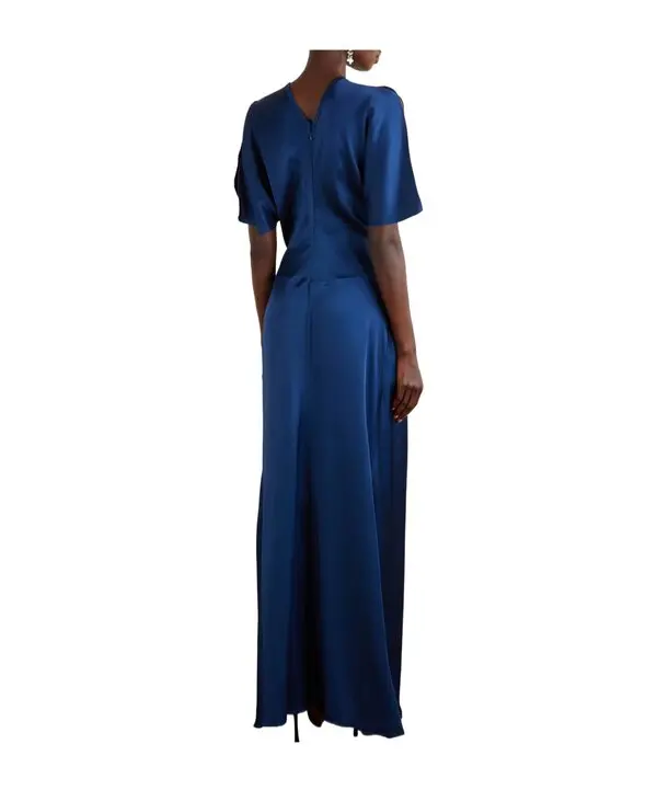 Victoria Beckham Round-neck Satin Gown
