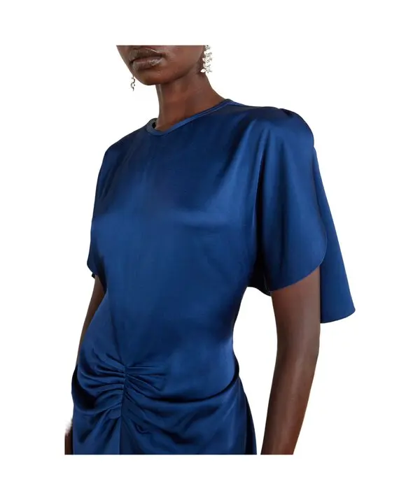 Victoria Beckham Round-neck Satin Gown