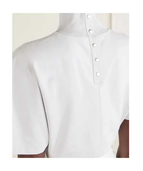 Alaïa Mock-neck Cropped Top - White