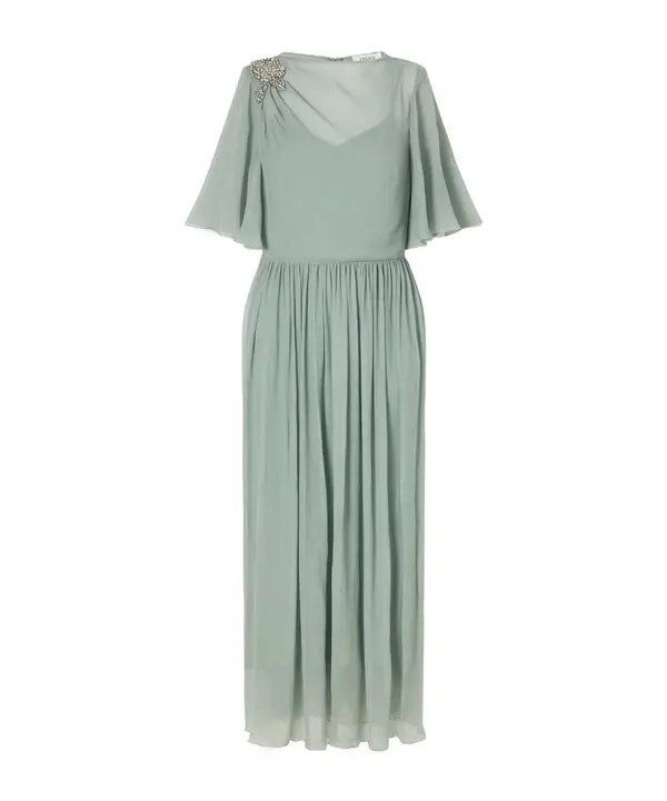 Erdem Crystal-embellished Silk Midi Dress - Gray