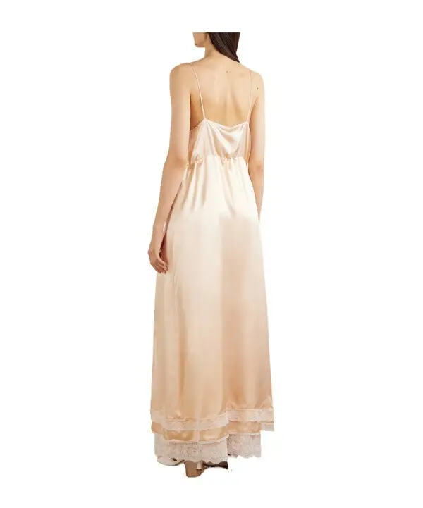 Magda Butrym Lace-trimmed Silk Satin Maxi Dress