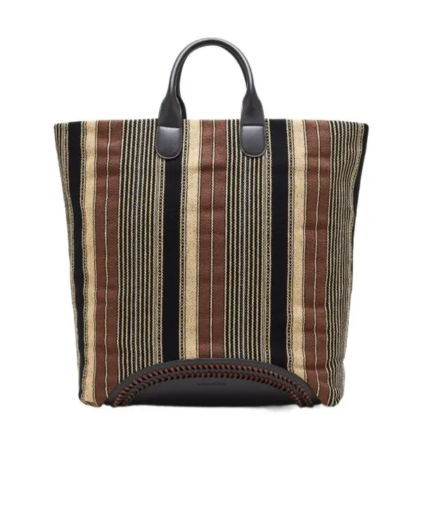 Emporio Armani Striped-pattern Tote Bag - Brown