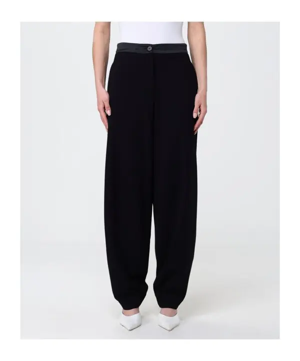 Emporio Armani Tapered-leg Trousers With Satin Waistband