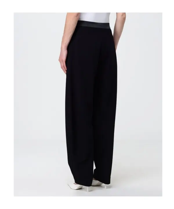 Emporio Armani Tapered-leg Trousers With Satin Waistband