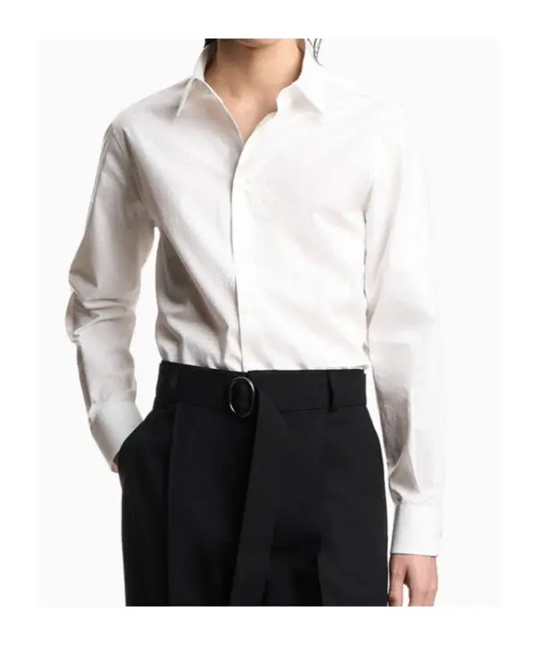 Emporio Armani Jacquard Shirt With All-over Lettering