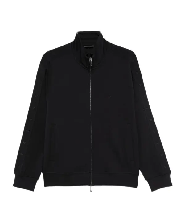 Emporio Armani Logo Tape Zip Sweatshirt - Black
