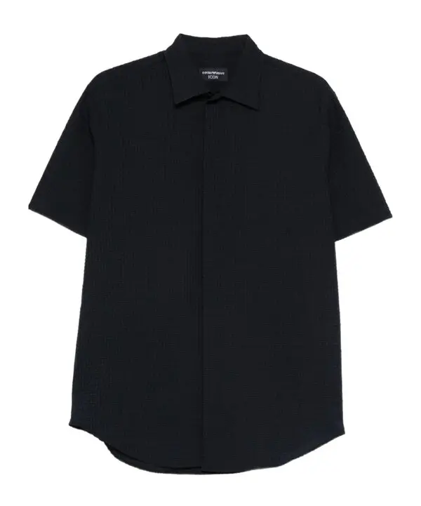 Emporio Armani Textured Short-sleeve Shirt - Black
