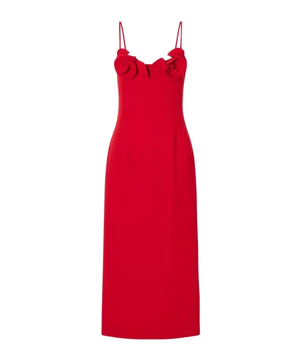 Magda Butrym Embellished Wool-blend Crepe Midi Dress - Red