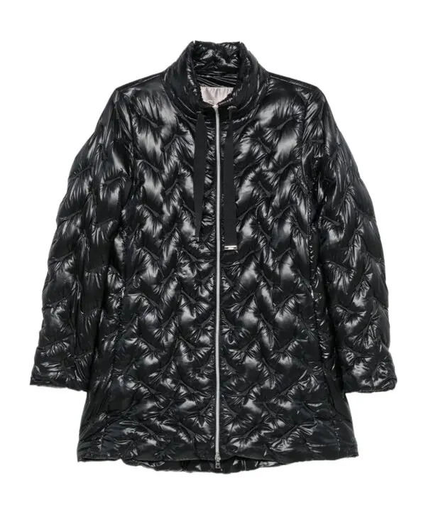 Herno Quilted High-neck Zip-up Coat - Black