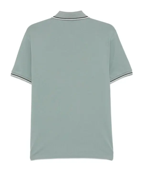 Emporio Armani Tipped Cotton Polo Shirt - Gray