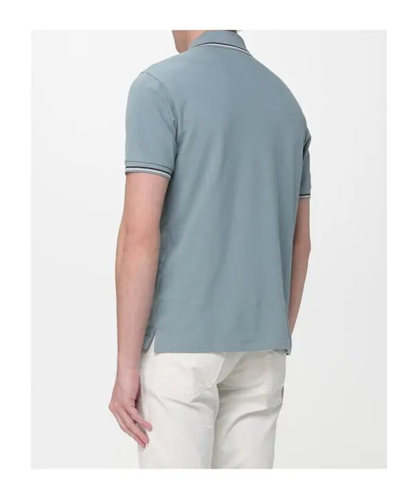 Emporio Armani Tipped Cotton Polo Shirt - Gray