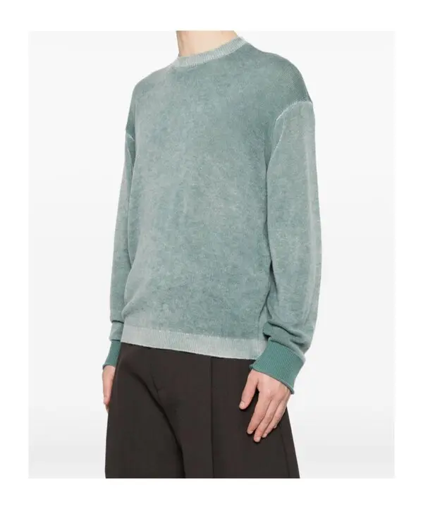 Emporio Armani Crew Neck Long Sleeve Sweater With Ribbed Trim