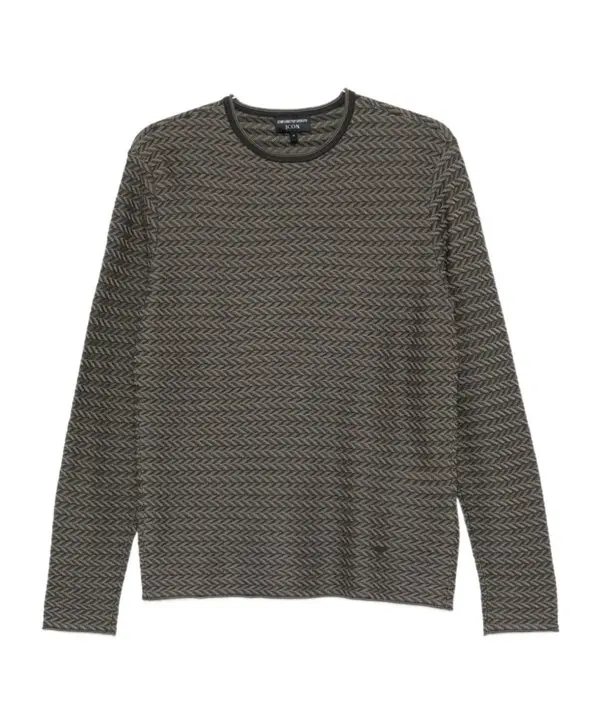 Emporio Armani Patterned Round-neck Sweater