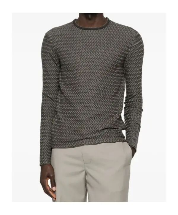 Emporio Armani Patterned Round-neck Sweater