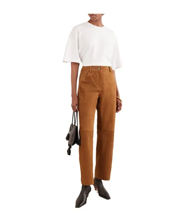 Magda Butrym Suede Corduroy Straight-leg Pants