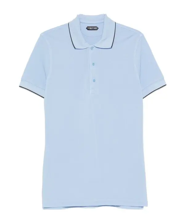 TOM FORD Contrast-trim Polo Shirt - Blue