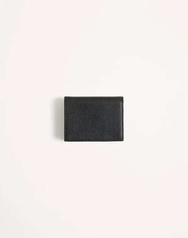 Valentino Garavani Cherryfic Wallet In Grainy Calfskin - Black