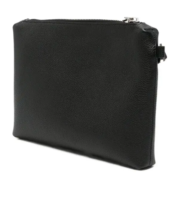TOM FORD Grained Leather Clutch Bag With Wrist Strap