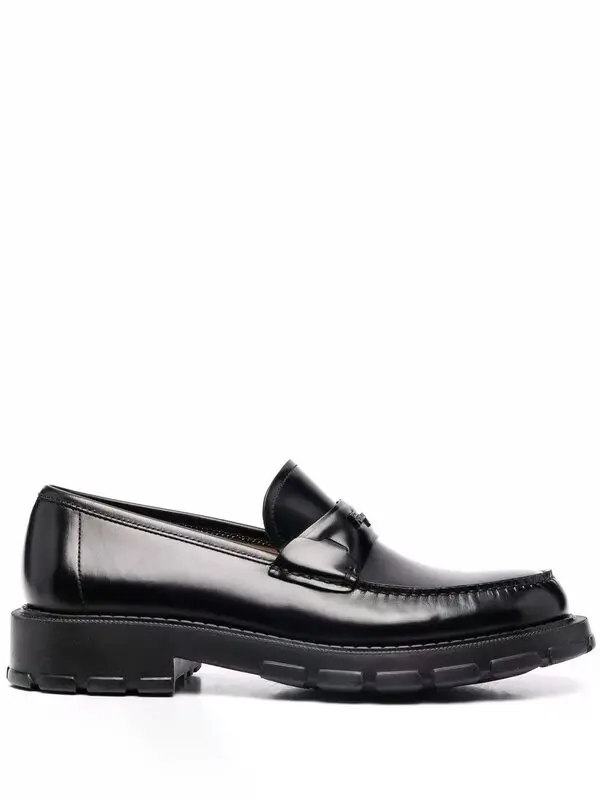 FERRAGAMO Embossed-logo Leather Loafers