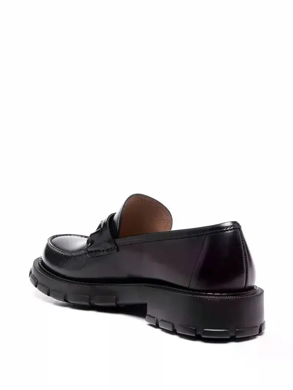 FERRAGAMO Embossed-logo Leather Loafers