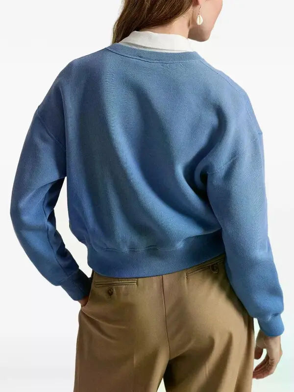 Polo Ralph Lauren Logo-print Press-stud Cardigan - Blue