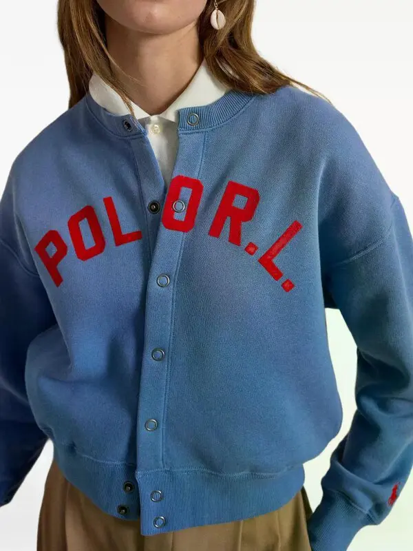 Polo Ralph Lauren Logo-print Press-stud Cardigan - Blue