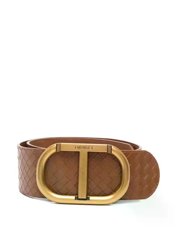 TWINSET Woven Oval-buckle Belt - Brown