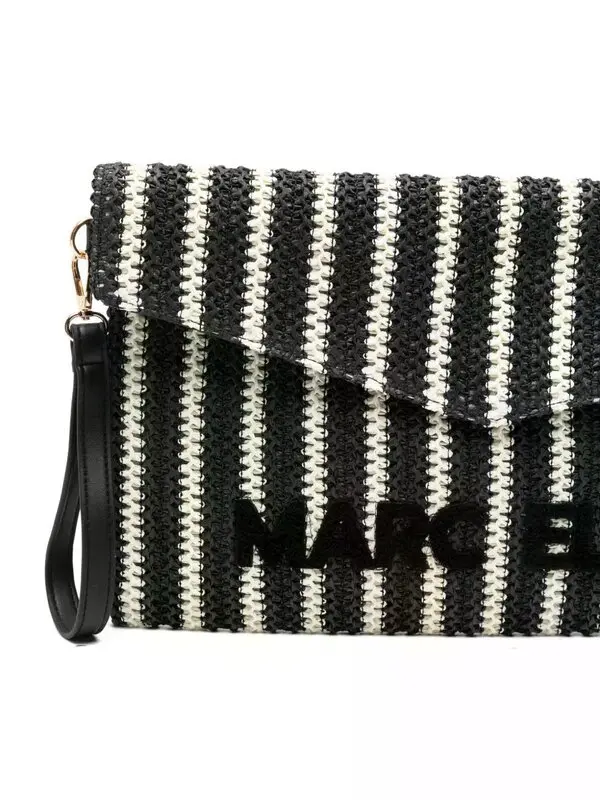 MARC ELLIS Striped Logo-patch Clutch Bag