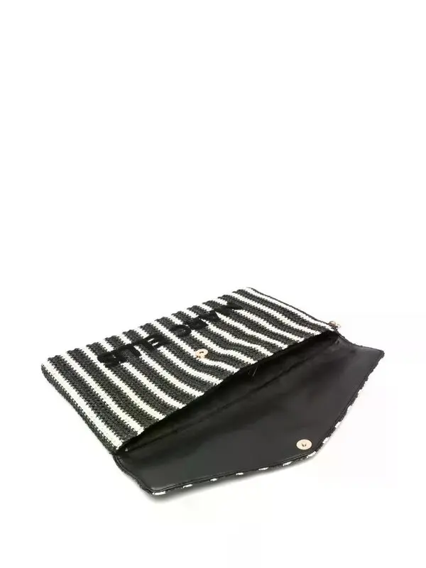 MARC ELLIS Striped Logo-patch Clutch Bag