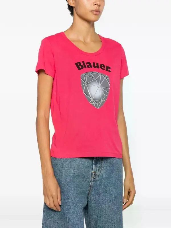 BLAUER. Logo Print Cotton T-shirt