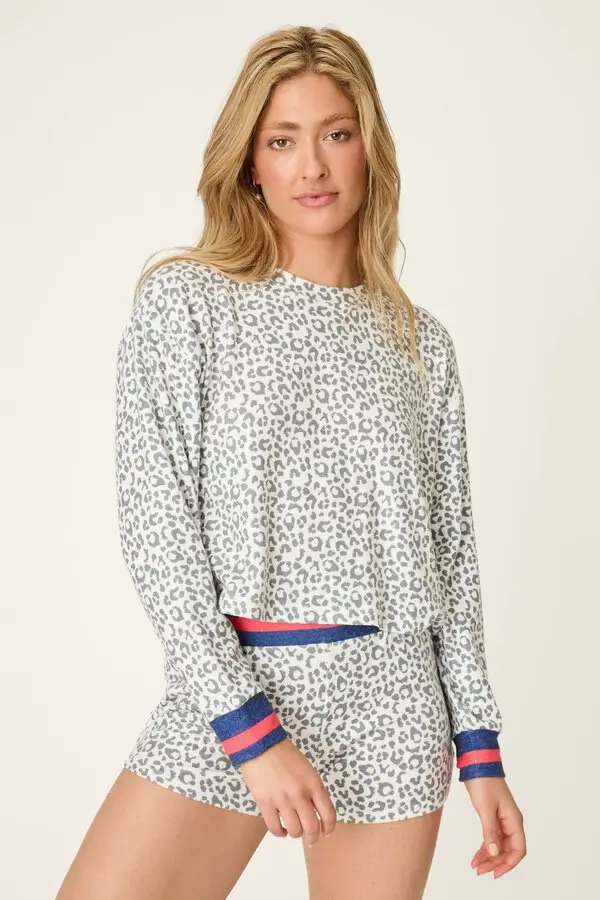 PJ Salvage Long Sleeve Top With Animal Print - Multi