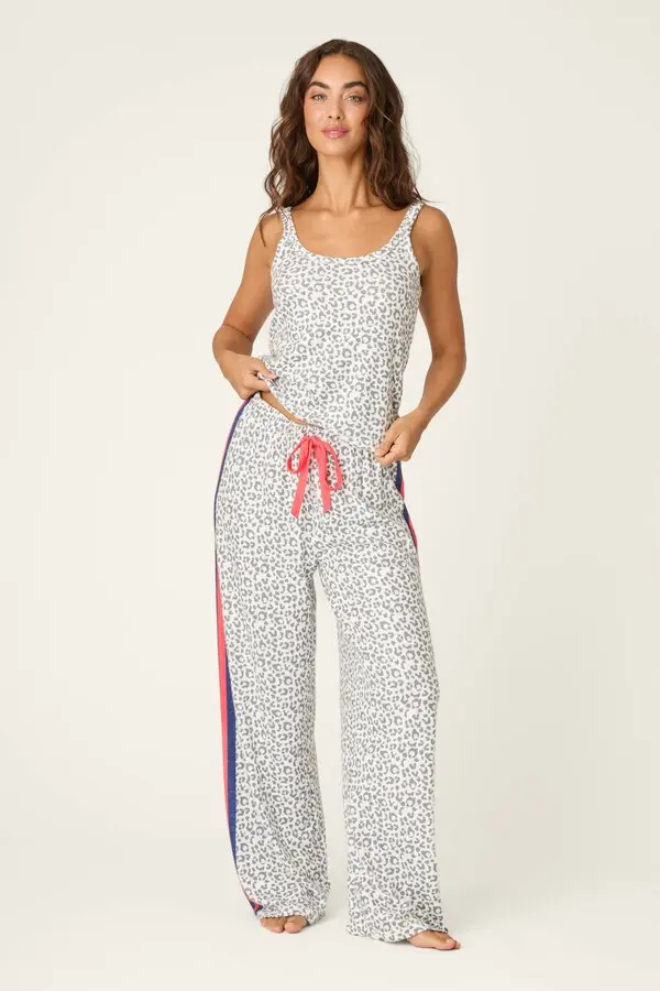 PJ Salvage Cat's Meow Big Stretch Long Pajama Set