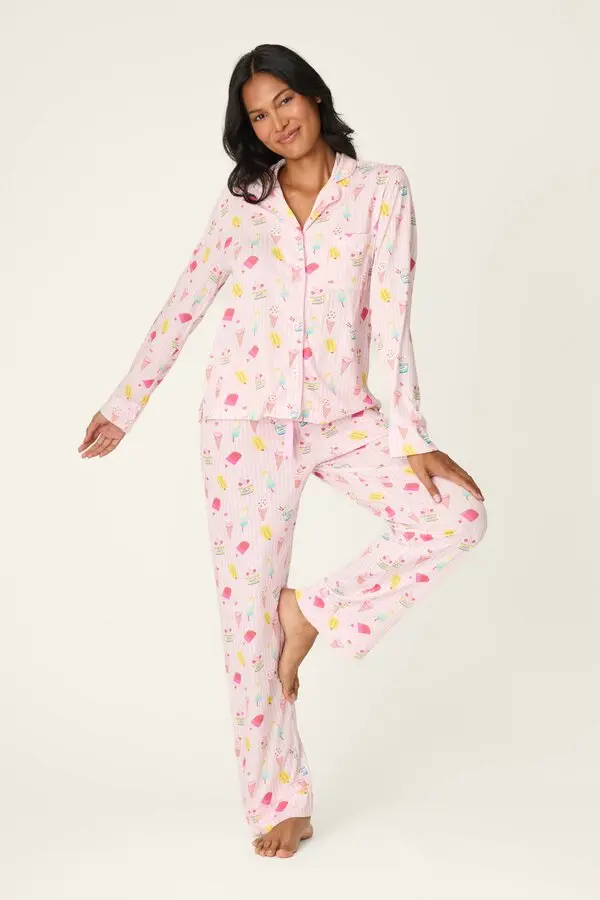 PJ Salvage Super-soft Cotton Playful Prints Sugar Rush Long Pajama Set